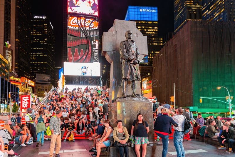 Busy Times Square on a Sunny Day Editorial Stock Image - Image of ...