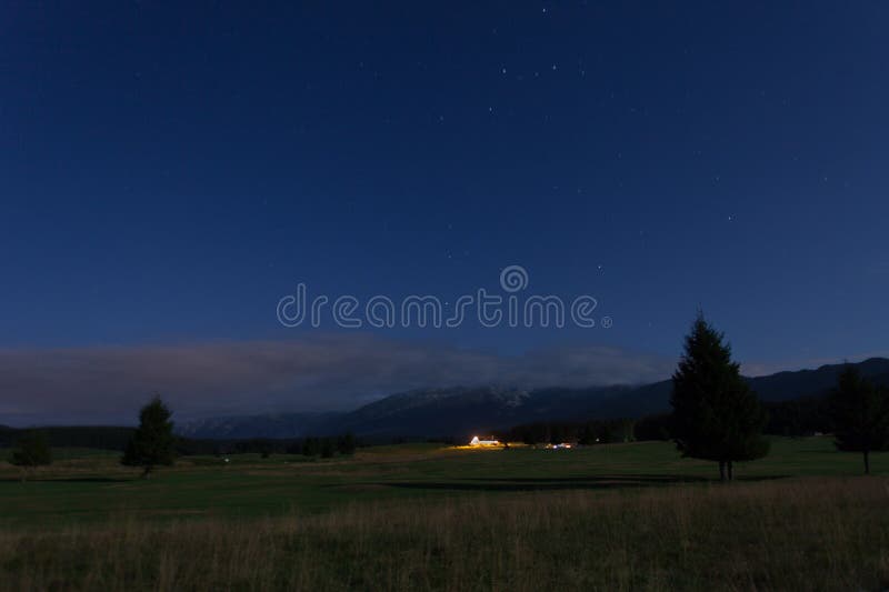 Night View of Cansiglio Plain Stock Photo - Image of night, shadows ...