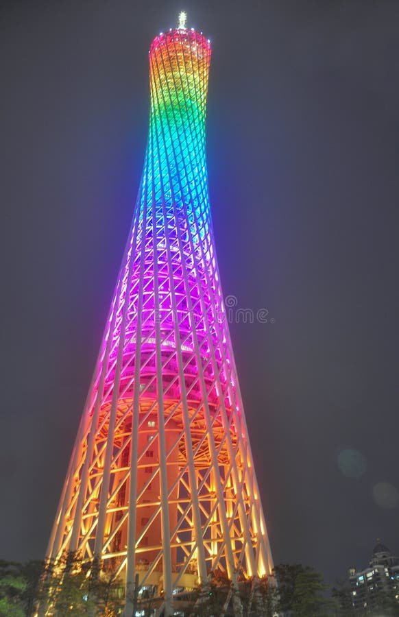 Night View of Canton Guangzhou Tower, China Editorial Image - Image of ...