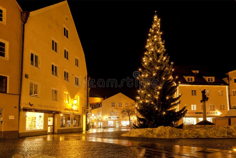 Night View Christmas Fussen Editorial Stock Photo - Image of travel ...