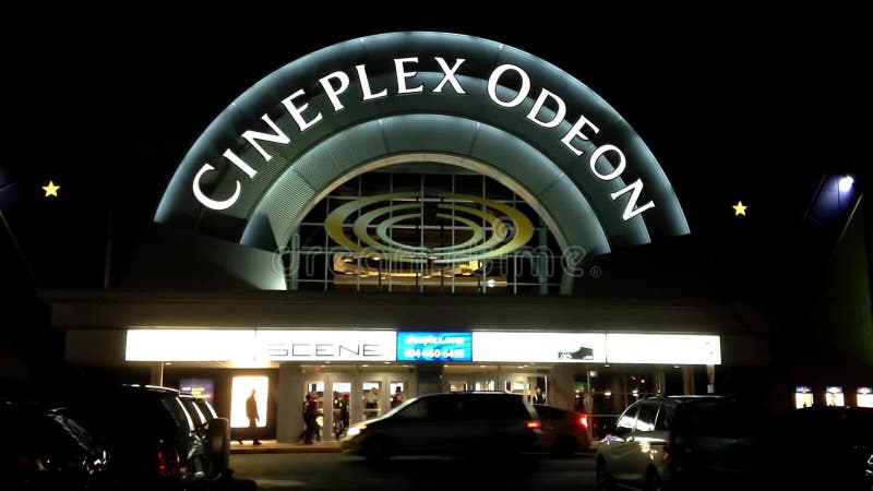 Night View of Cineplex Odeon Theater Stock Video - Video of night ...