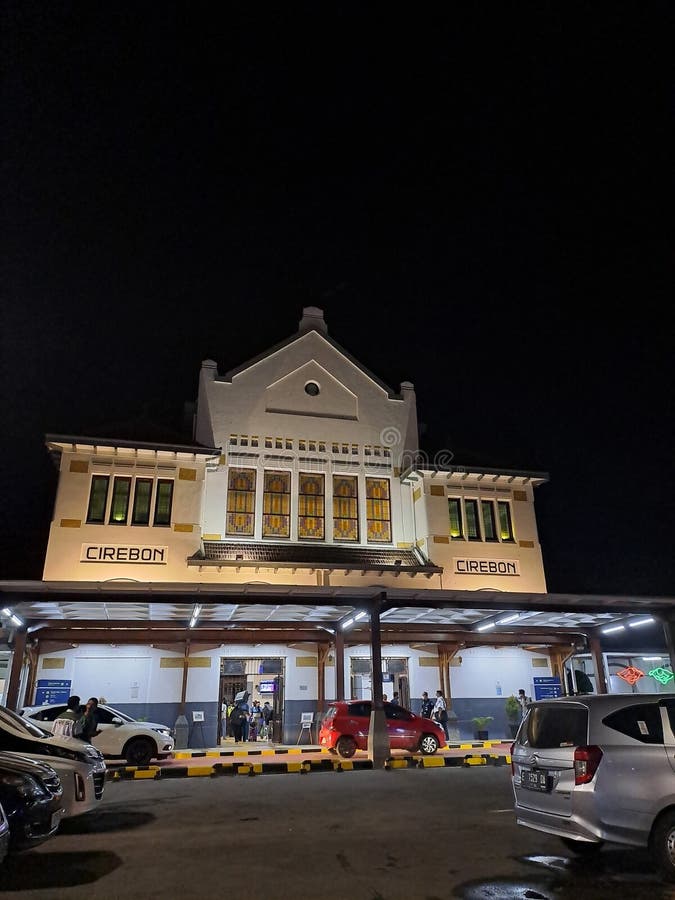Night View of Cirebon Station in West Java, Indonesia Editorial Stock ...