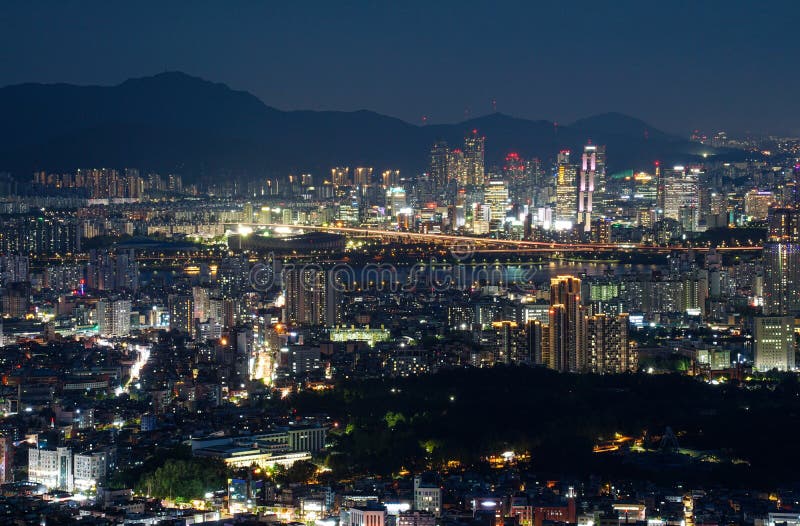 The night view of the city stock photo. Image of view - 259836214