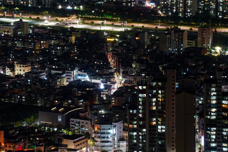 The night view of the city stock image. Image of cityscape - 259836263
