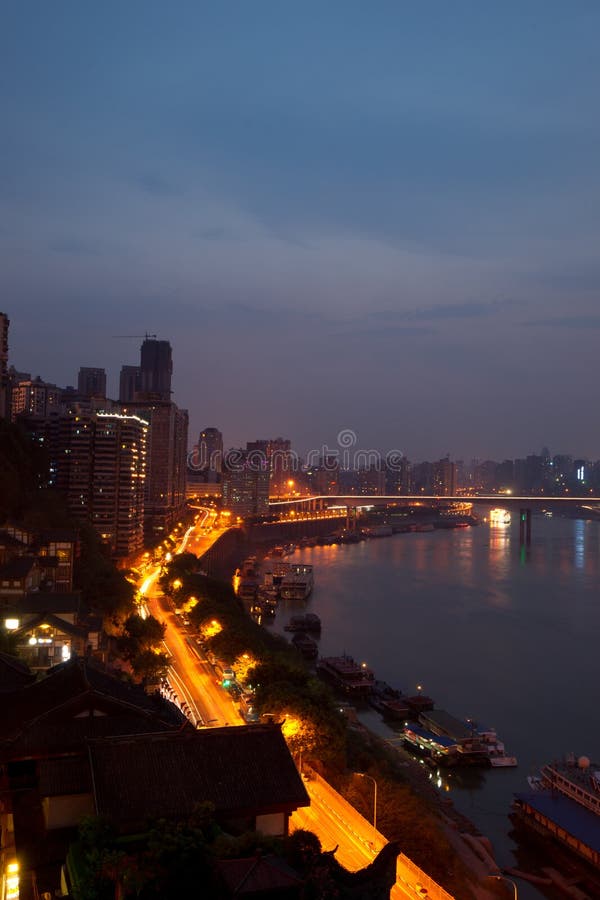 Night View of City,chongqing,china Stock Photo - Image of business ...