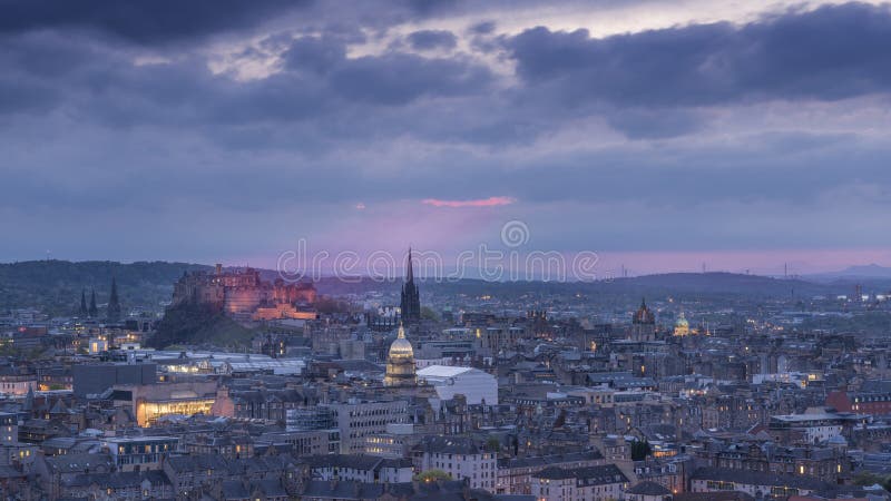 Night View of the City of Edinburgh Stock Image - Image of backgrounds ...
