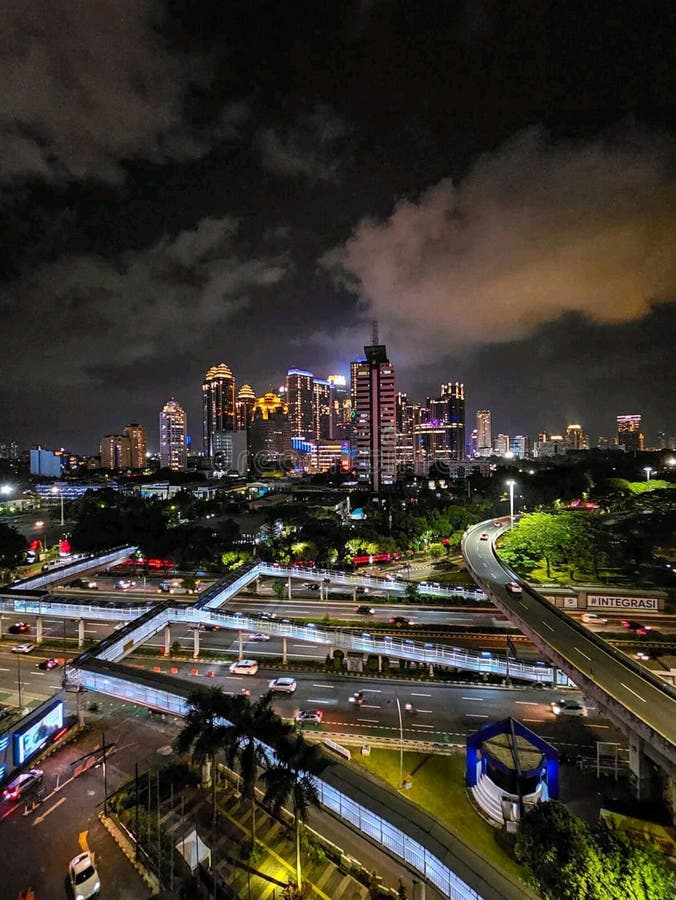 Night View of the City of Jogja, Indonesia Editorial Stock Photo ...