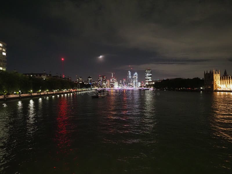 Night View of the City of London Stock Photo - Image of english ...