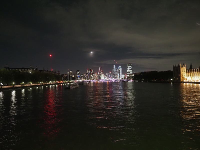 Night View of the City of London Editorial Photography - Image of ...