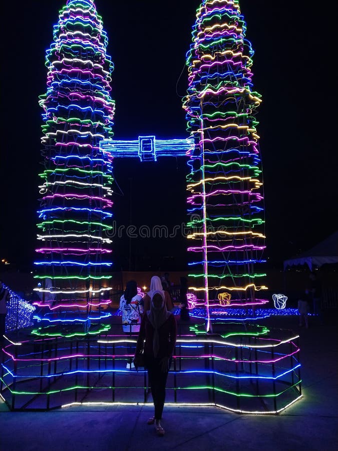 Night View with Colourful Environment Editorial Stock Image - Image of ...