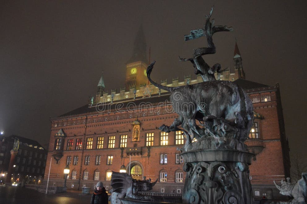 The Night View of Copenhagen in Denmark Editorial Photography - Image ...