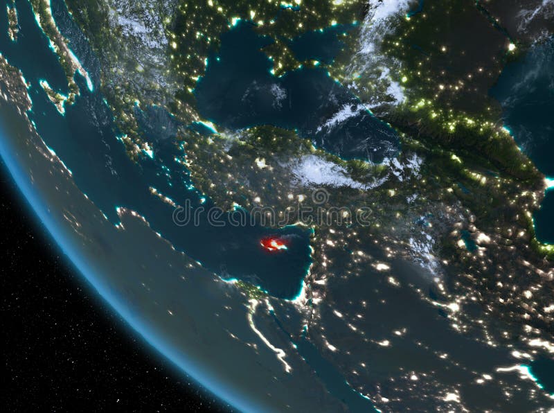 Cyprus on map with clouds stock illustration. Illustration of earth ...