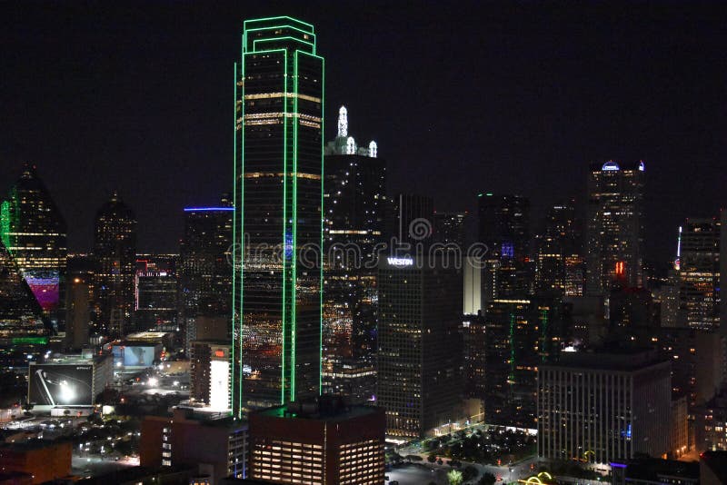 Night View of Dallas, Texas Editorial Stock Image - Image of ...