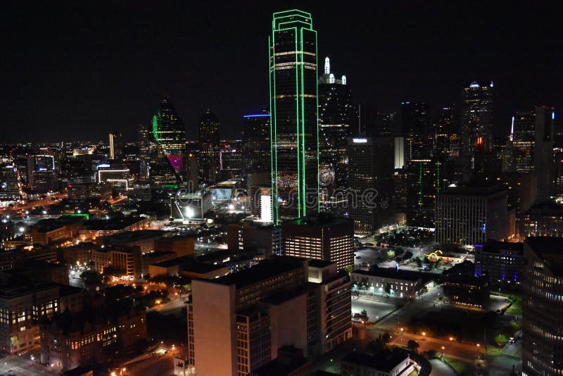 Night View of Dallas, Texas Editorial Stock Image - Image of city, dusk ...