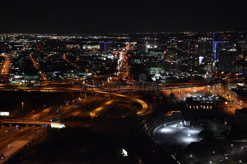 Night View of Dallas, Texas Editorial Image - Image of glass, city ...