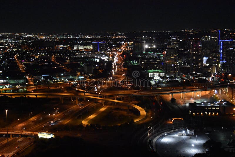 Night View of Dallas, Texas Editorial Image - Image of high, light ...