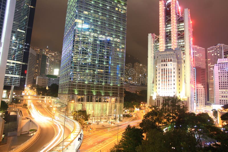 Night View of Central, Hong Kong Stock Image - Image of economy, view ...