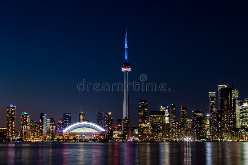 Night View of Downtown Toronto, Ontario, Canada Editorial Photo - Image ...
