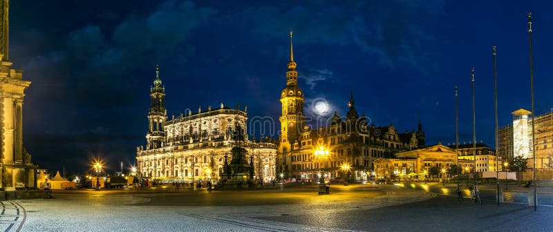 Night view of Dresden stock photo. Image of cityscape - 187927052