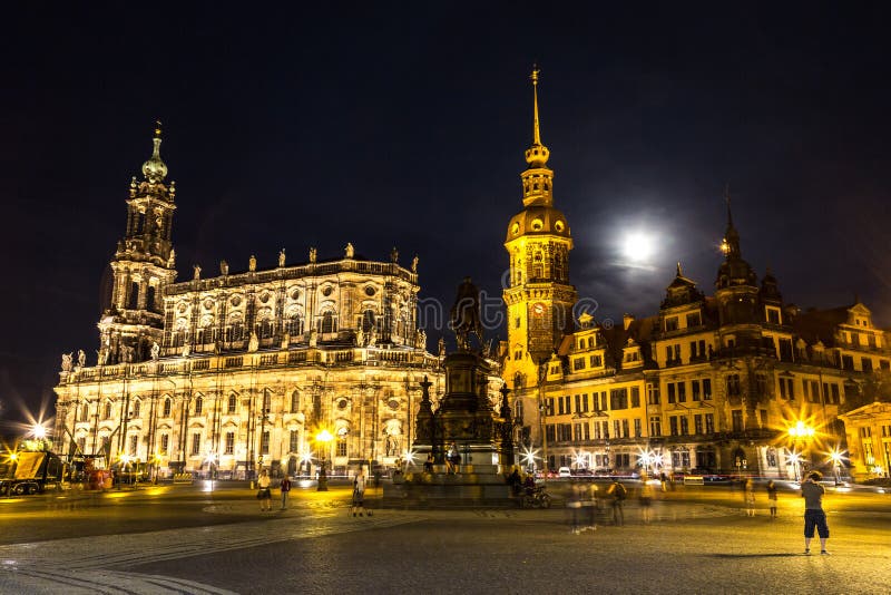 Night view of Dresden stock photo. Image of germany - 189600456