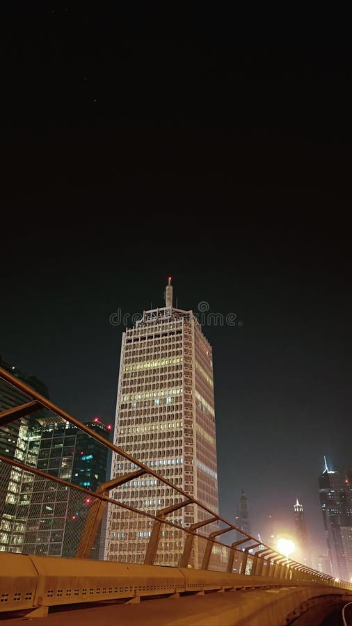 Night View of Dubai Building Stock Image - Image of building, night ...