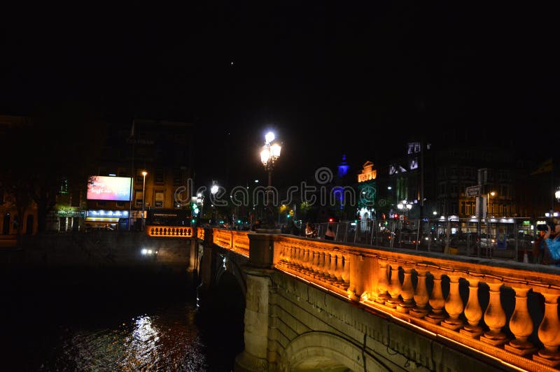 Night view of Dublin stock image. Image of heritage, capital - 95328025
