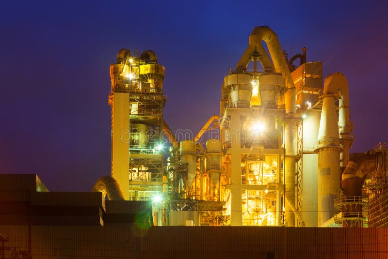 Night view of factory stock image. Image of power, production - 65018691