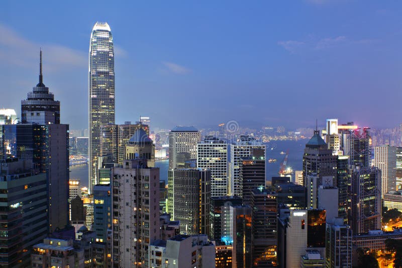 Night view of Hong Kong stock photo. Image of city, skyline - 21820782