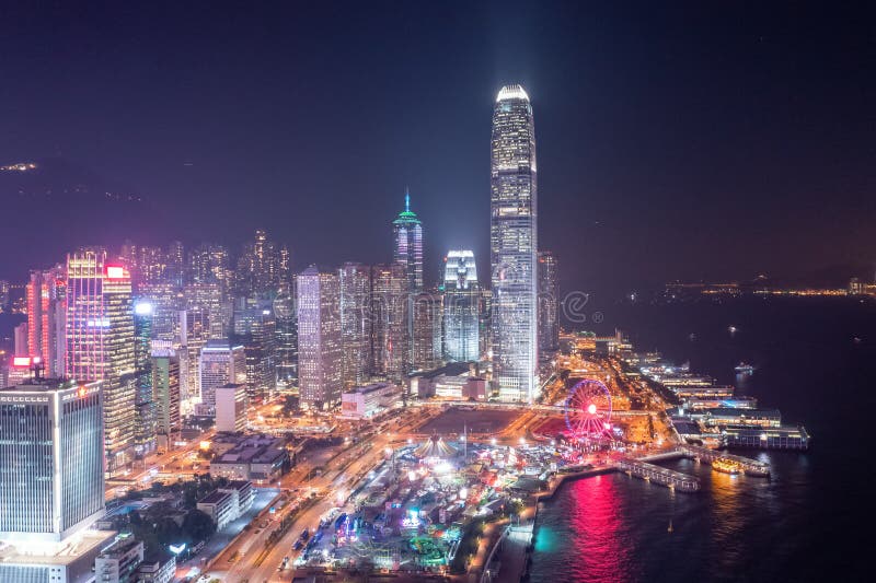 The Night View of Hong Kong Central District 11 Dec 2019 Editorial ...