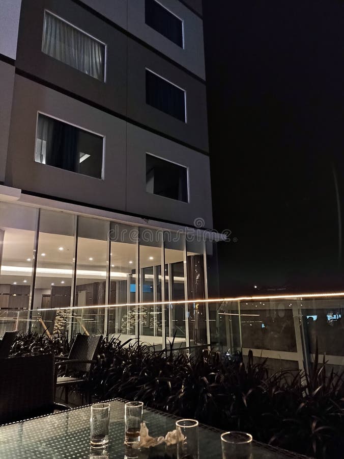 Night View from Hotel Balcony Stock Photo - Image of city, lights ...