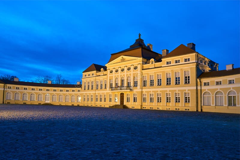 Night View of the Illuminated Elevation of the Baroque Historic Palace ...
