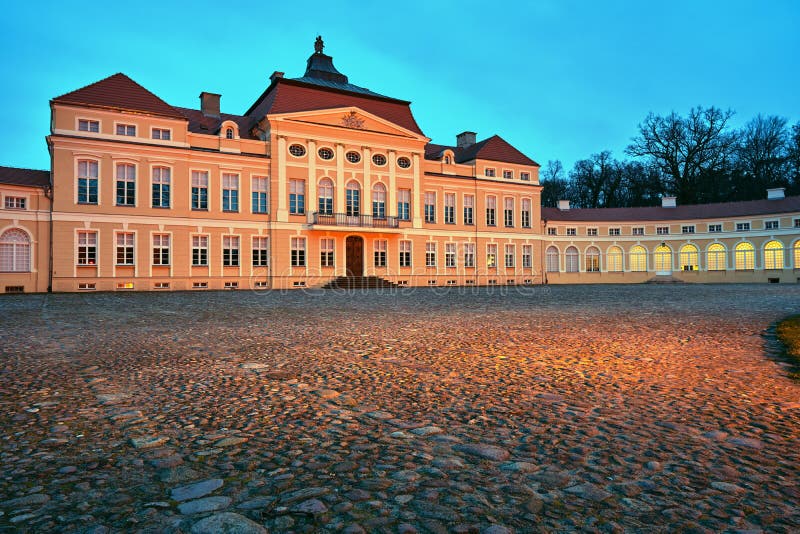 Night View of the Illuminated Elevation of the Baroque Historic Palace ...