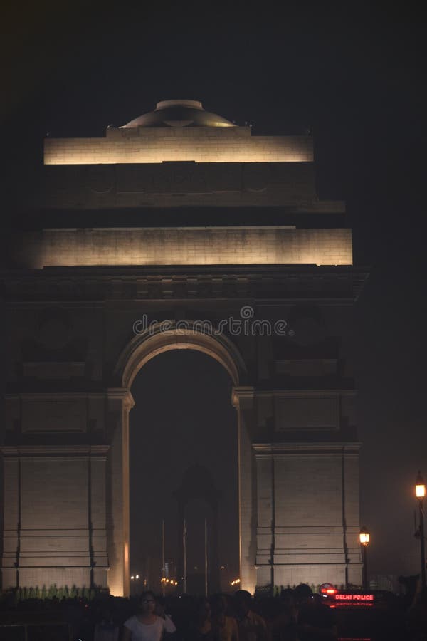 Night View of India Gate in Delhi India, India Gate Full View during ...