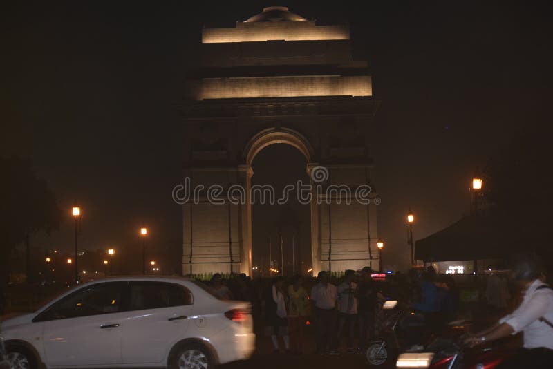 Night View of India Gate in Delhi India, India Gate Full View during ...
