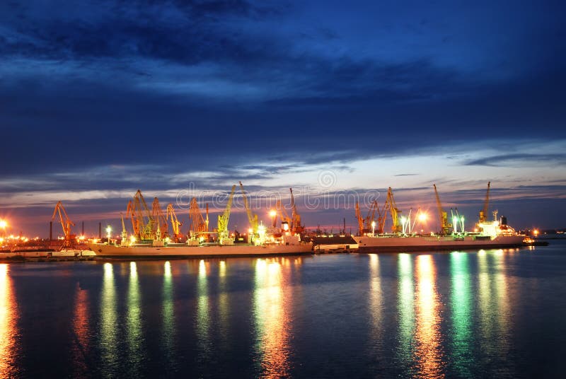 Port at night stock photo. Image of maritime, port, harbour - 23998