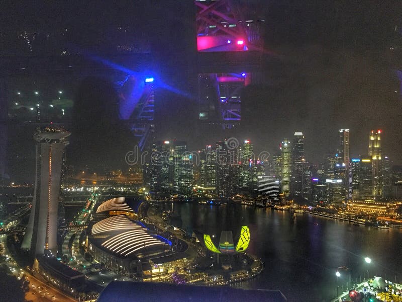 Night View Inside Roller Coaster. Stock Image - Image of view ...
