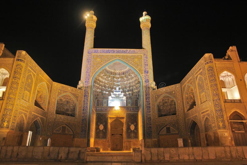 Jameh Mosque of Isfahan in Iran Stock Photo - Image of ornament ...