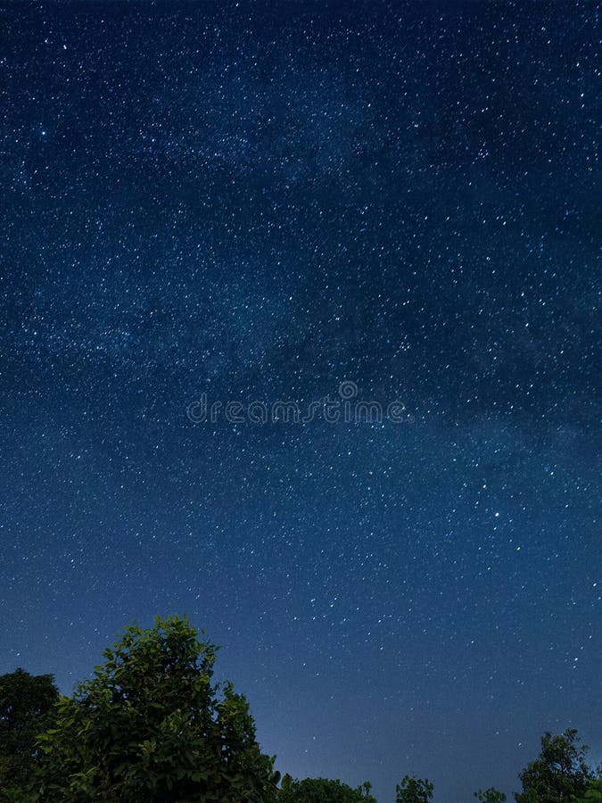 The Night View in July is Full of Stars Stock Image - Image of dengan ...