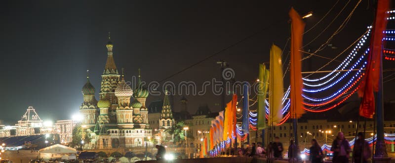 Night View of the Kremlin, Russia, Moscow Stock Photo - Image of ...