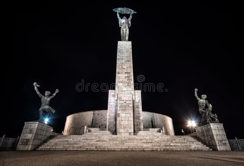Night View of Liberty Statue Editorial Image - Image of hungarian ...
