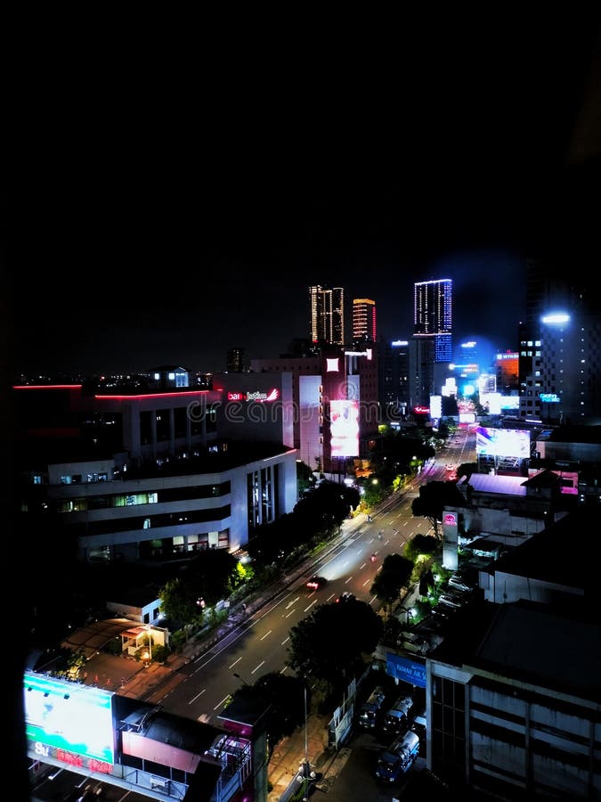 Night View Like a Rainbow in Surabaya City Editorial Stock Image ...