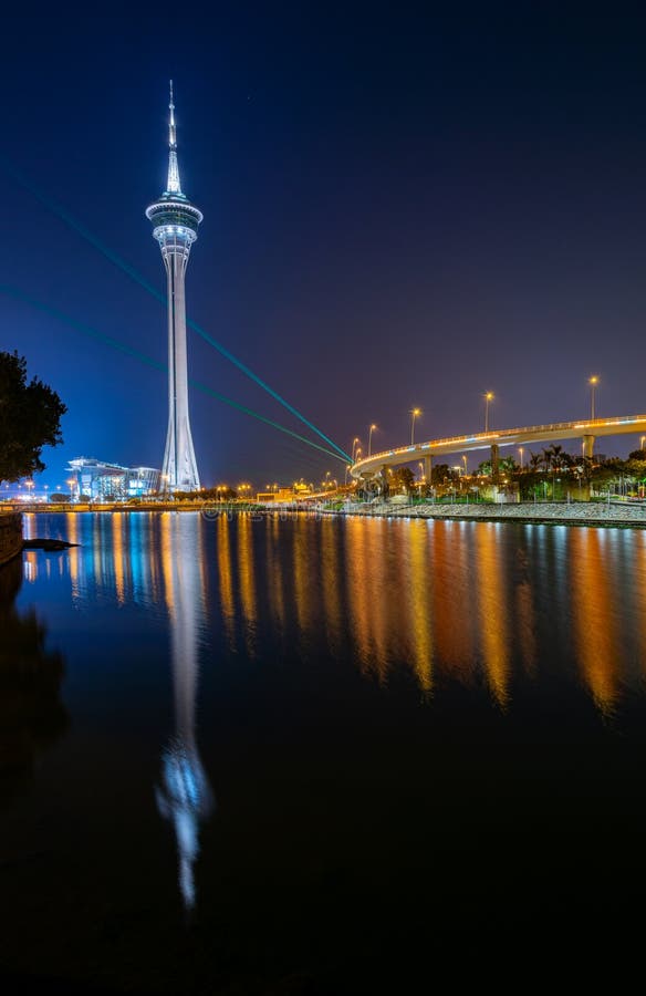 Night View of the Macau Tower Stock Photo - Image of china, convention ...