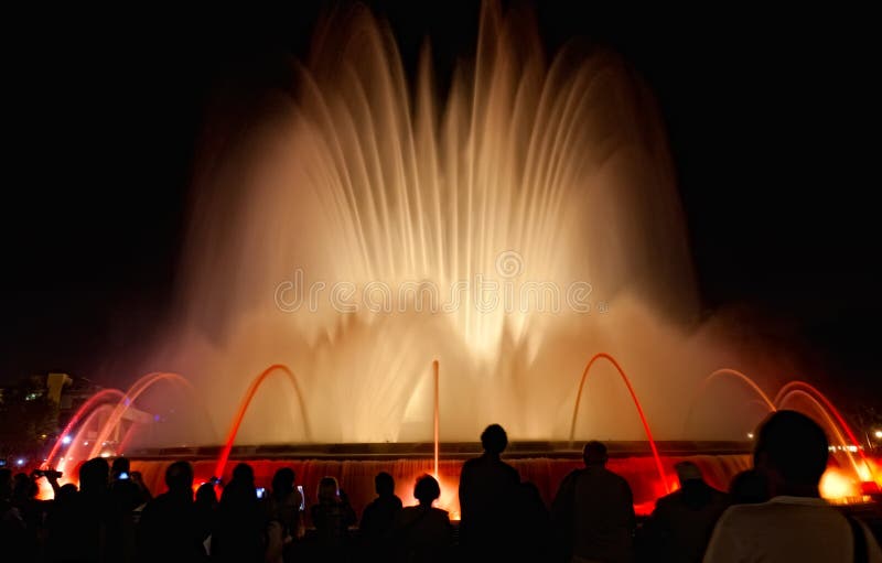 Night View of Magic Fountain Stock Photo - Image of magic, outside ...
