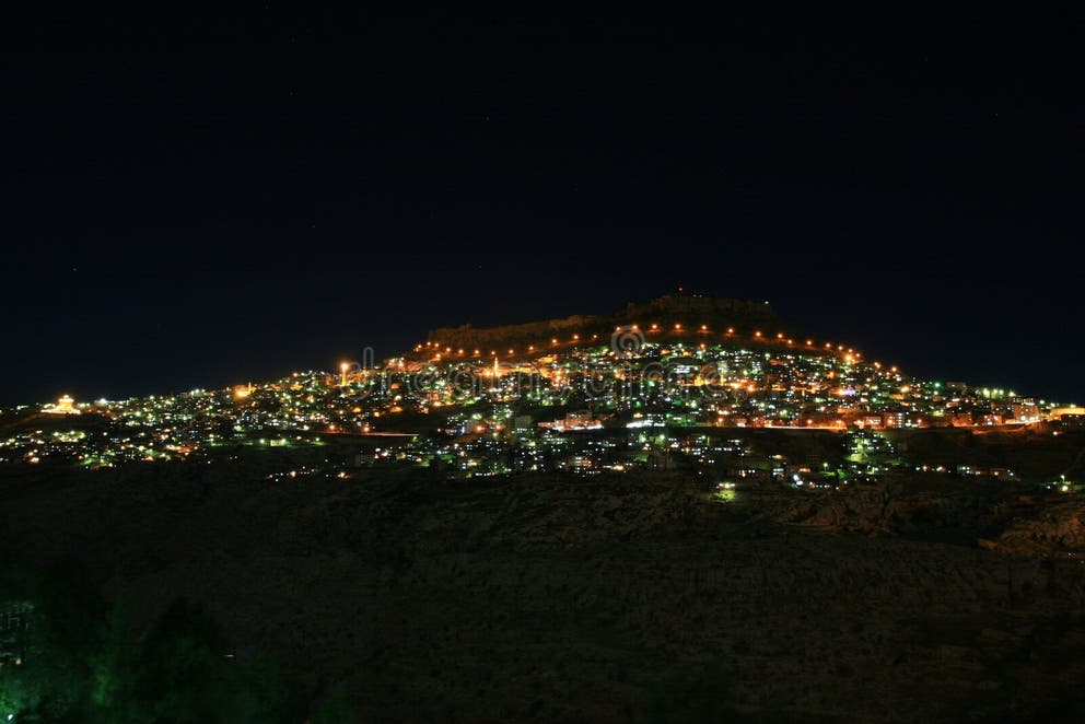 Night view of Mardin stock image. Image of history, city - 12627125