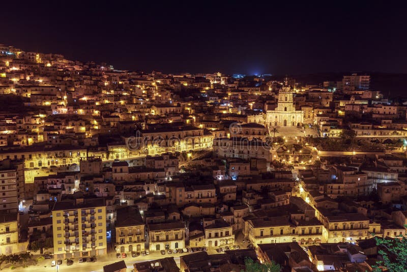 View of Modica, Sicily, Italy. Modica (Ragusa Province), View of the ...