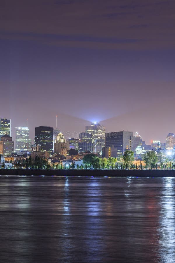 Night View of Montreal, Canada Stock Photo - Image of light, quebec ...