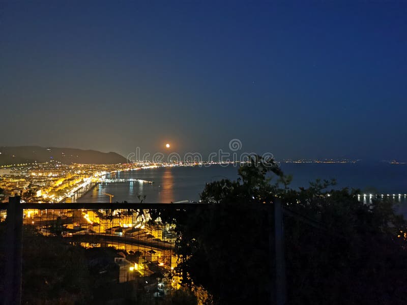 Night view stock photo. Image of view, moon, night, landscape - 154813176