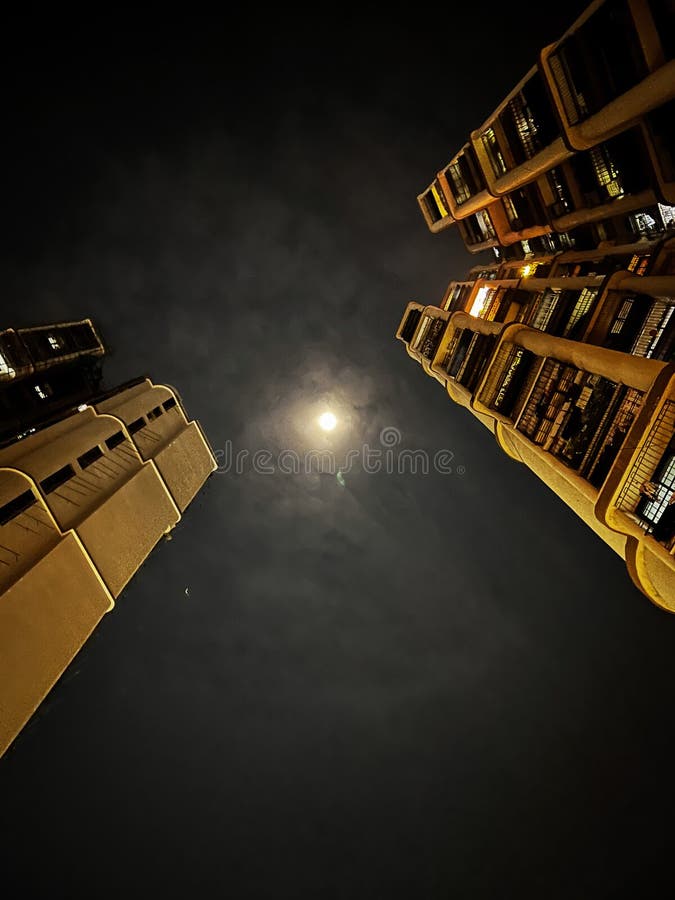 Night view with moon stock photo. Image of nightscape - 238422888