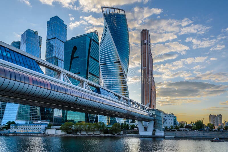 Night View of the Moscow City Tower Stock Photo - Image of water, tower ...