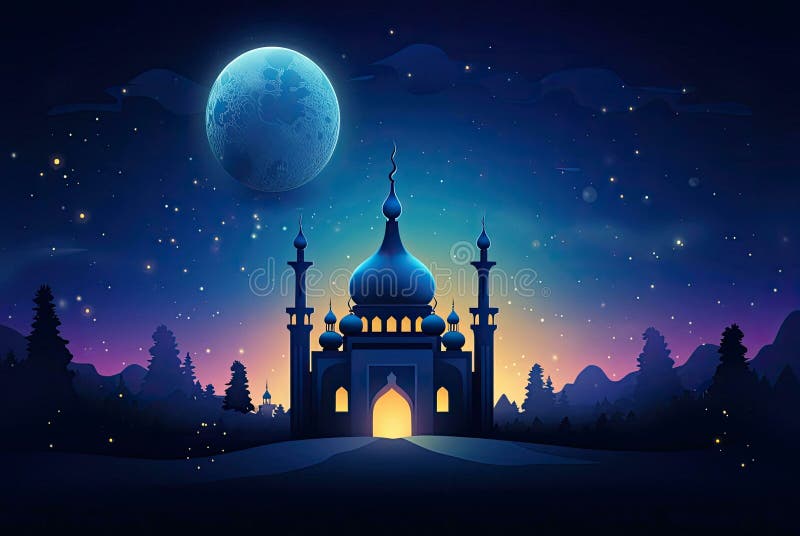 Night View of a Mosque Night View of Church Night View of the Castle ...